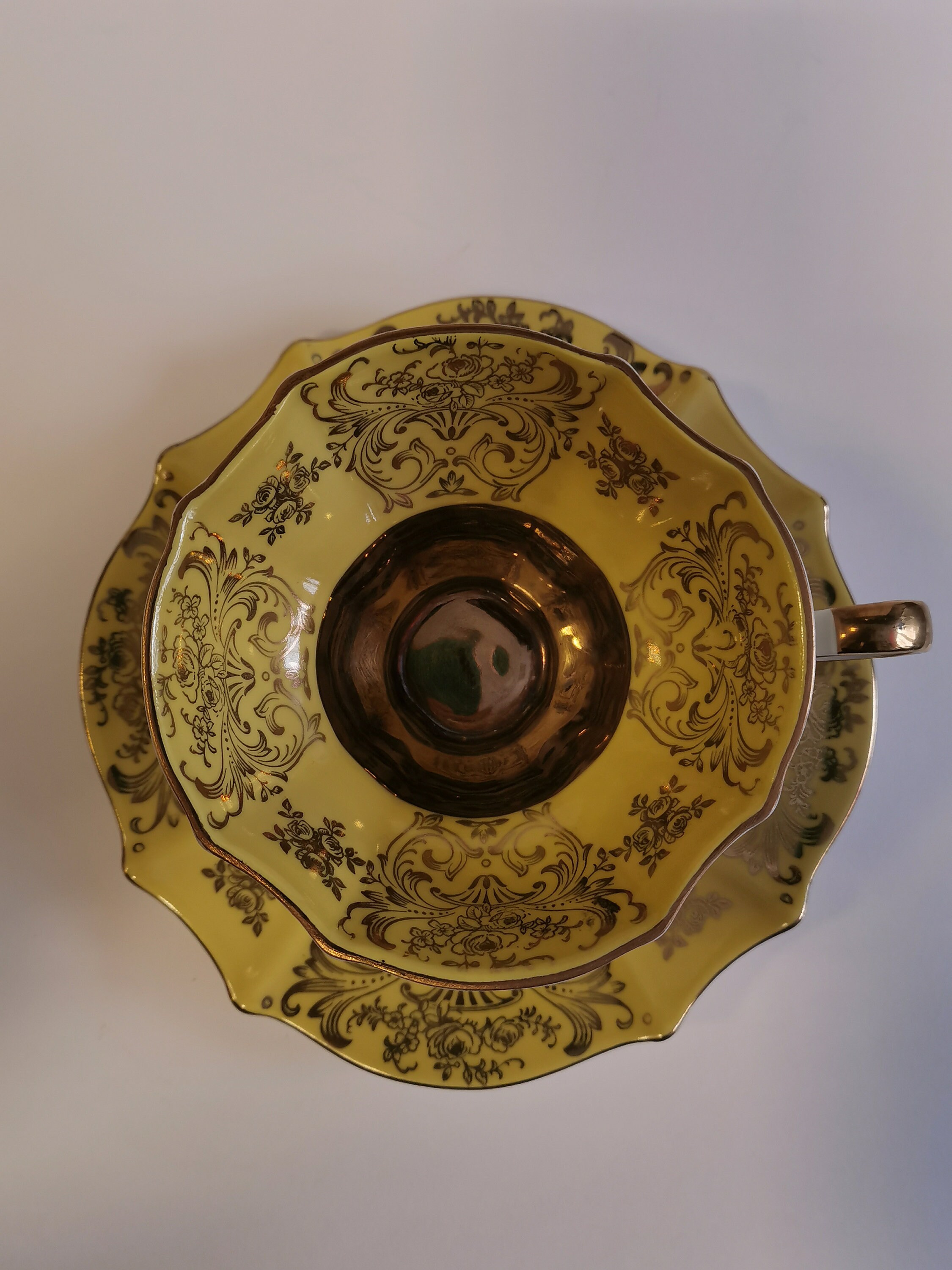 Antique Tea Cup Bavaria Made in Wertern Germany Yellow and | Etsy