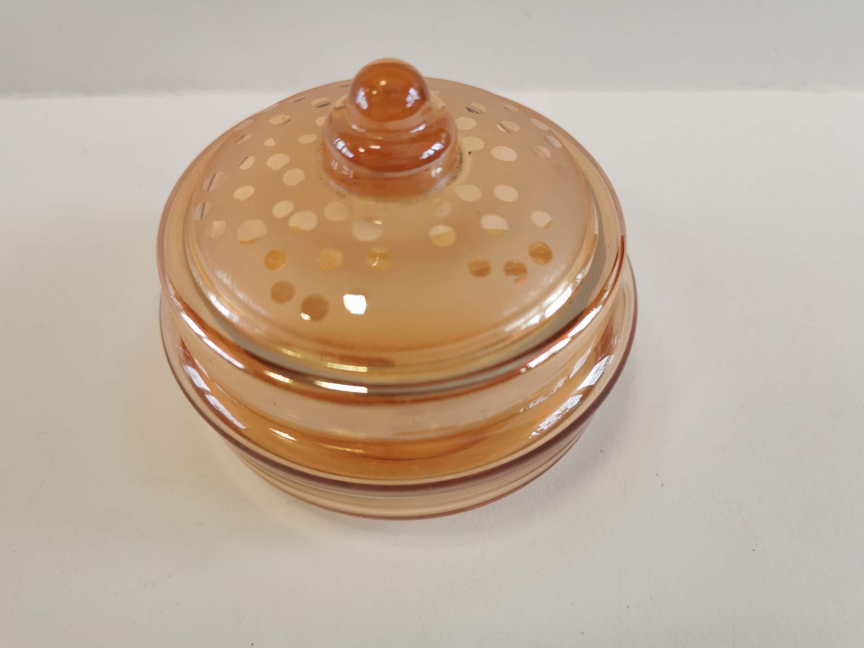 Vintage Onion Skin Glass Box Jewelry Box Antique Decor - Etsy