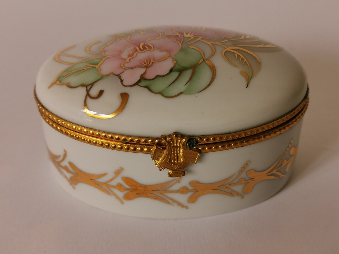 Vintage Limoges France Porcelain Trinket Box , Hand Painted - Etsy