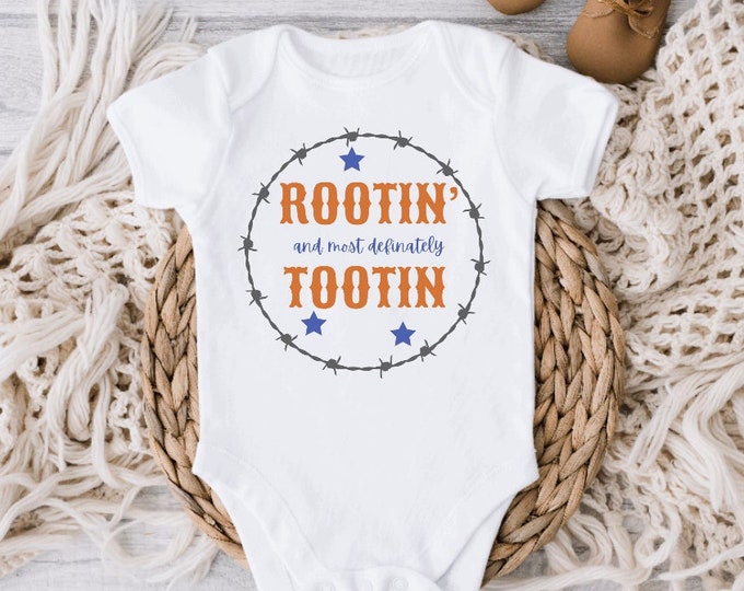 Rootin and Most Definitely Tootin Baby Onesies® Bodysuit Cowboy Bodysuit Western Baby Rodeo ...