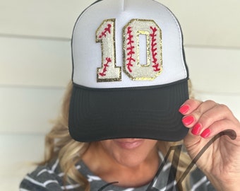 Custom Baseball Number Chenille Patch Trucker Hat - Etsy