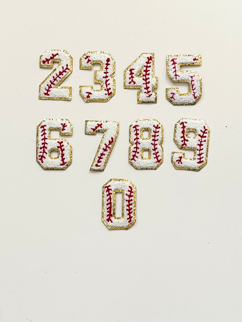 Baseball Chenille Number Iron on Patch, DIY Patch - Etsy