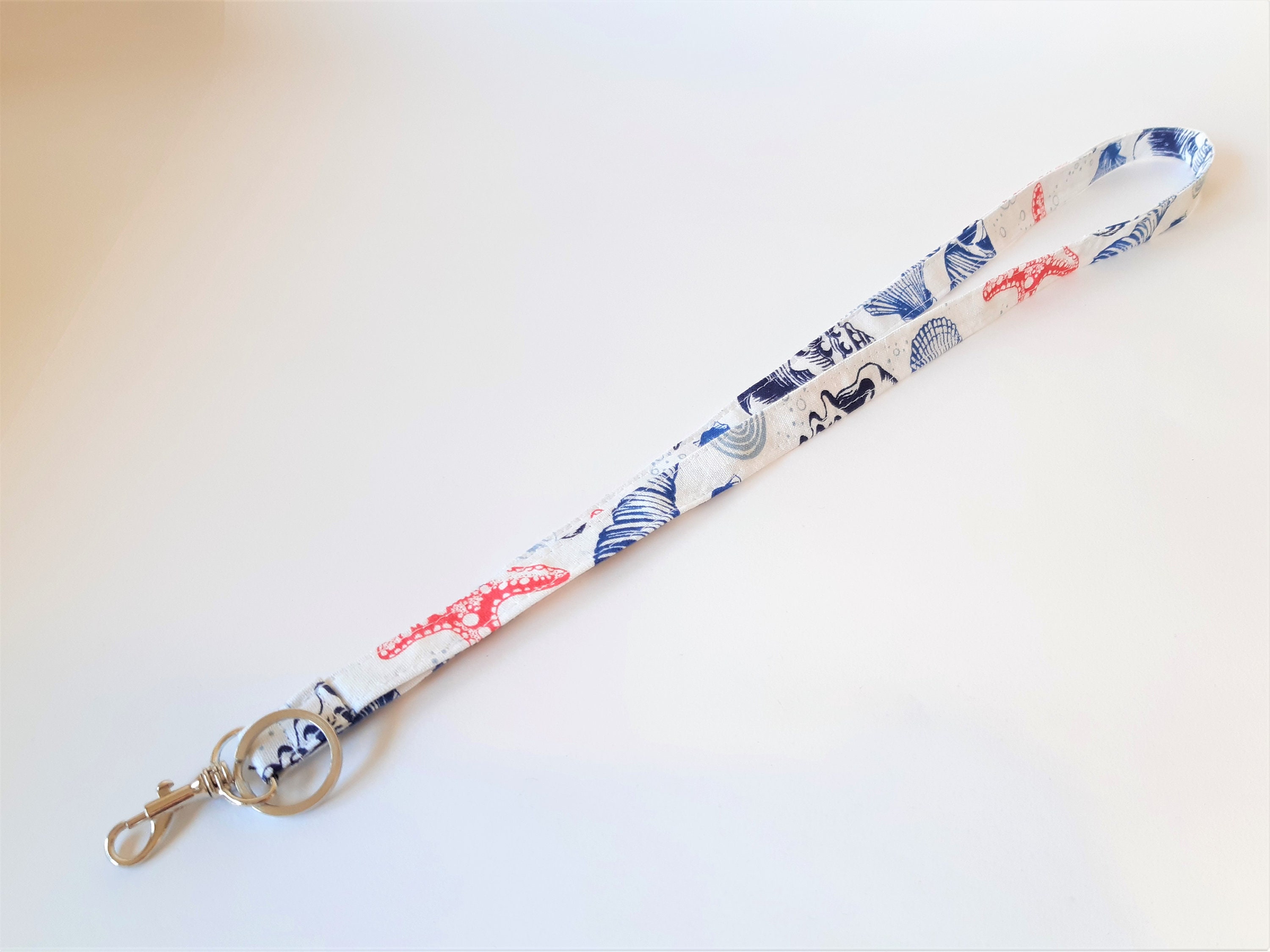 Sea Shells Print Lanyard ID Holder Handmade Lanyard - Etsy