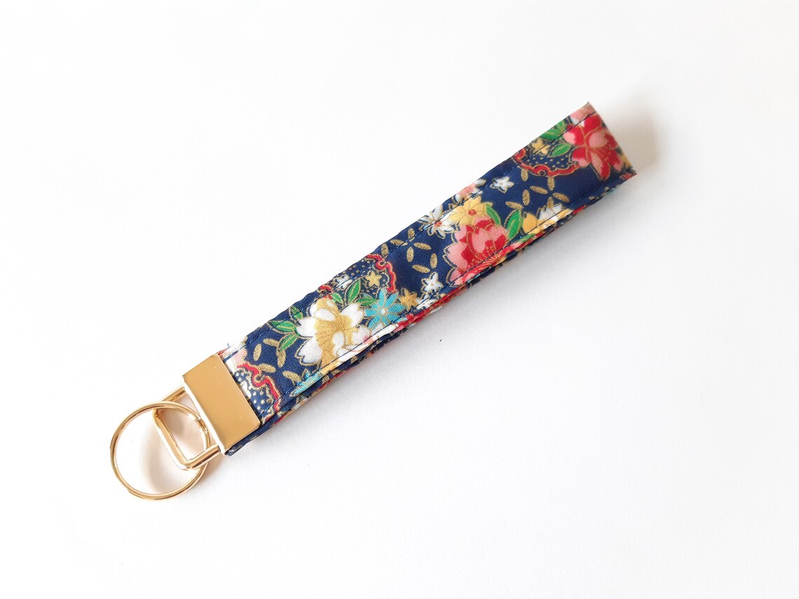 Japanese Print Keyring Wristlet Wristlet Keyring Key Ring - Etsy