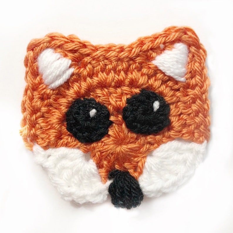 Fox Applique, Crochet Pattern, Animal Face - Etsy