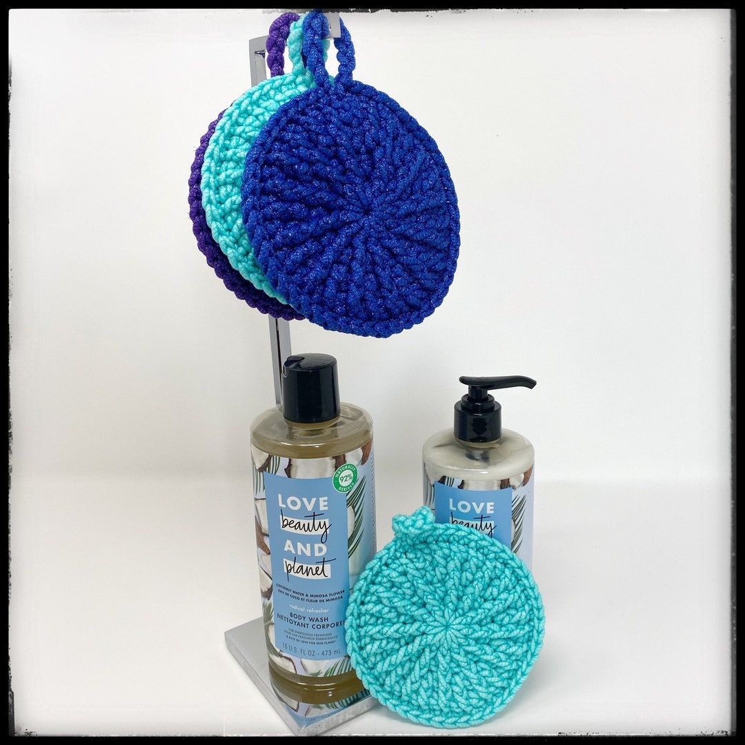 Sunburst Body Loofah Crochet Pattern, Shower Scrubby, Exfoliating Body ...