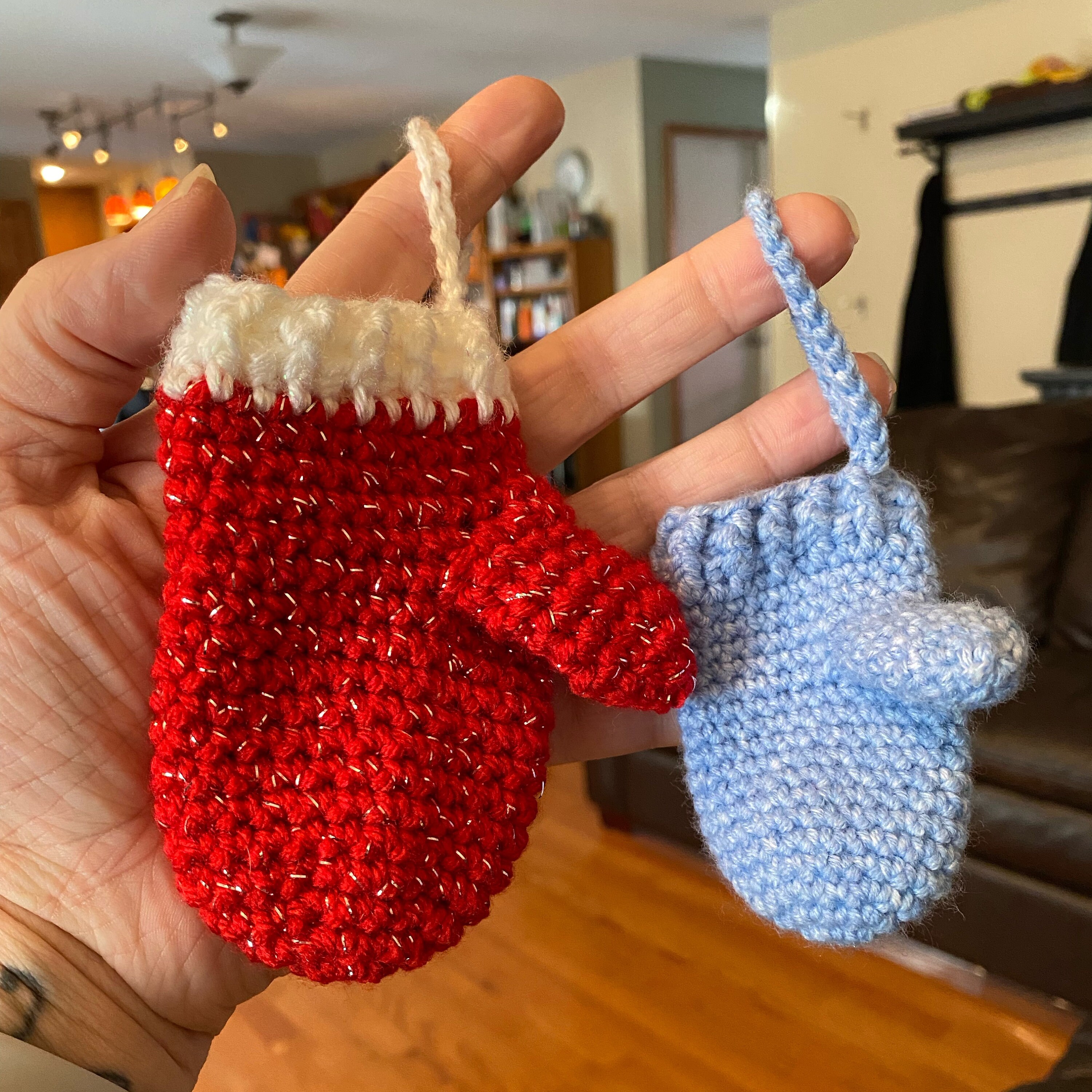 Mini Mitten Ornament Crochet Pattern Gift Card Holder Money - Etsy