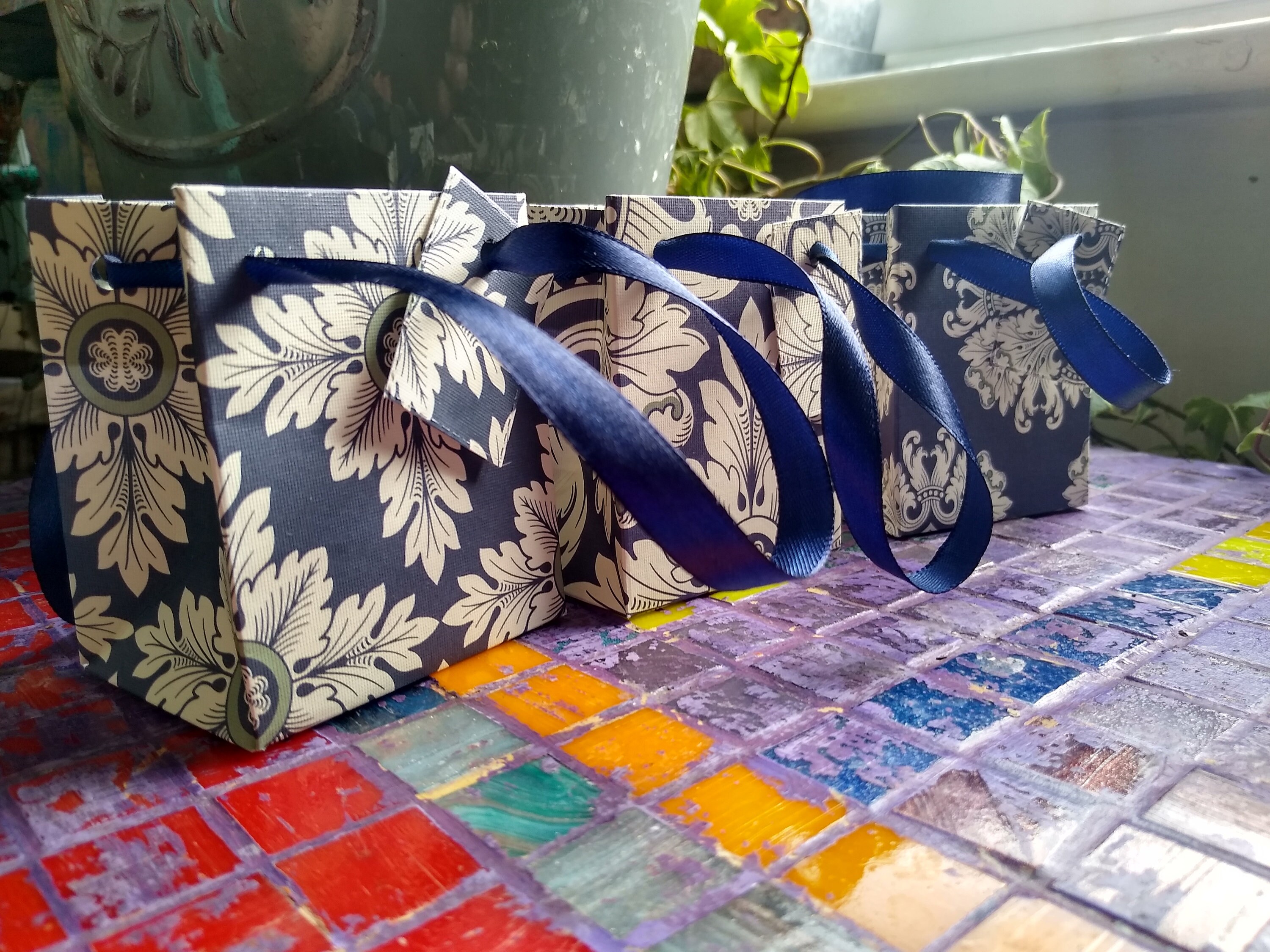 3 Tiny Arts and Crafts Paper Gift Bags With Matching Tiny Gift - Etsy