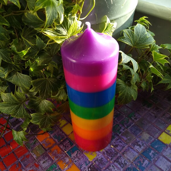 Rainbow Candle - Etsy UK
