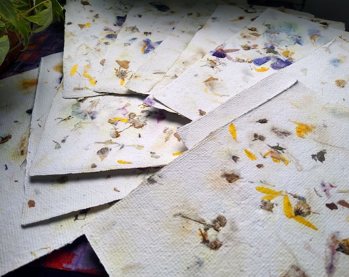 A5 Flowery Handmade Recycled Paper Sheets Pressed Flowers in - Etsy