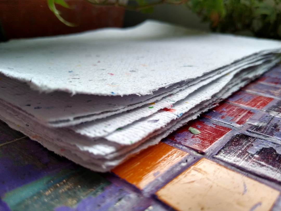 A5 Flecked White Recycled Paper Sheets, Rainbow Confetti Paper, 10 ...