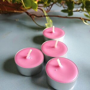 Pink Unscented Tealights, Soy Wax Tealights, Set of Four With Gift Box ...