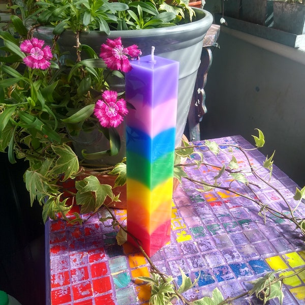 Rainbow Candle - Etsy UK