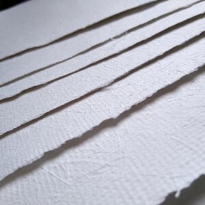 Handmade Paper, A5 Threaded White Recycled Paper Sheets, 10 Sheets of ...