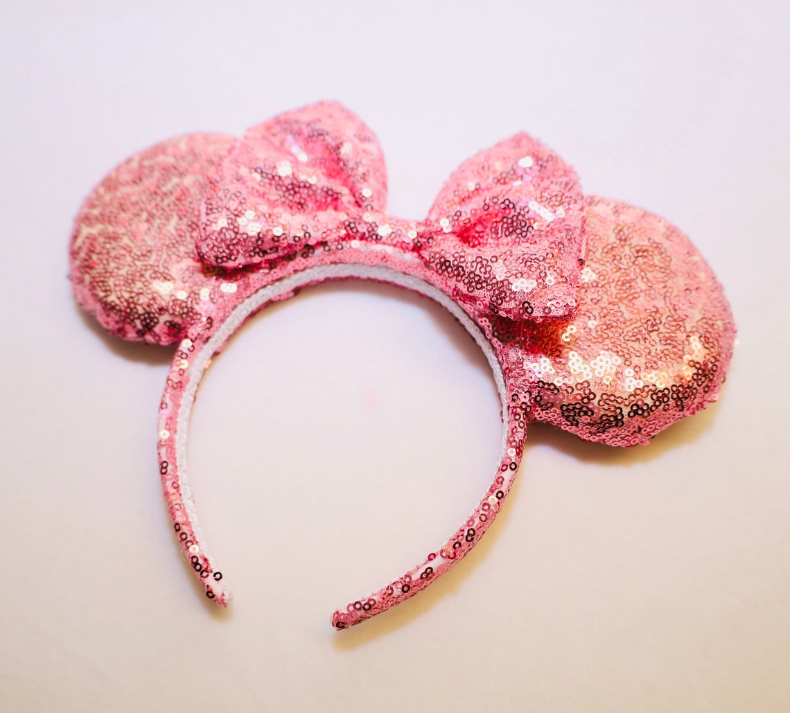 Pink Sequin Minnie Mouse Ears Sequin Ears Mickey Mouse Ears - Etsy