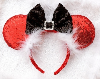 Mickey Santa Ears - Etsy