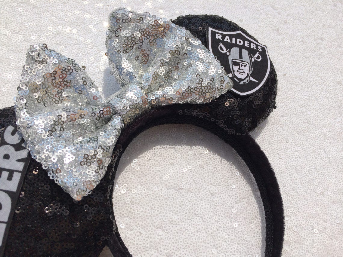 Oakland Raiders Inspired Minnie Mouse Mickey Mouse Ears - Etsy