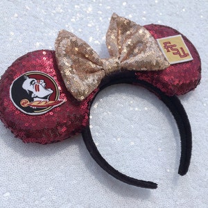 Florida State University Seminoles FSU Mickey Minnie Mouse Ears - Etsy