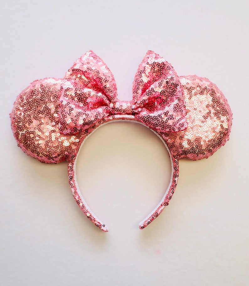 Pink Sequin Minnie Mouse Ears Sequin Ears Mickey Mouse Ears - Etsy