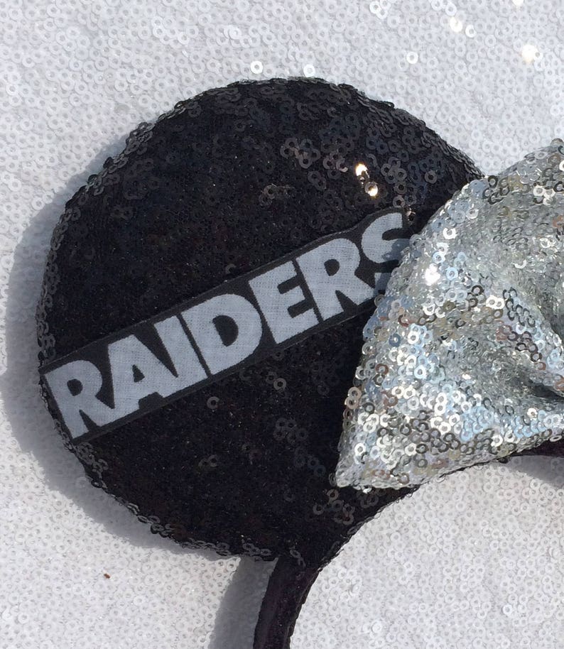 Oakland Raiders Inspired Minnie Mouse Mickey Mouse Ears - Etsy