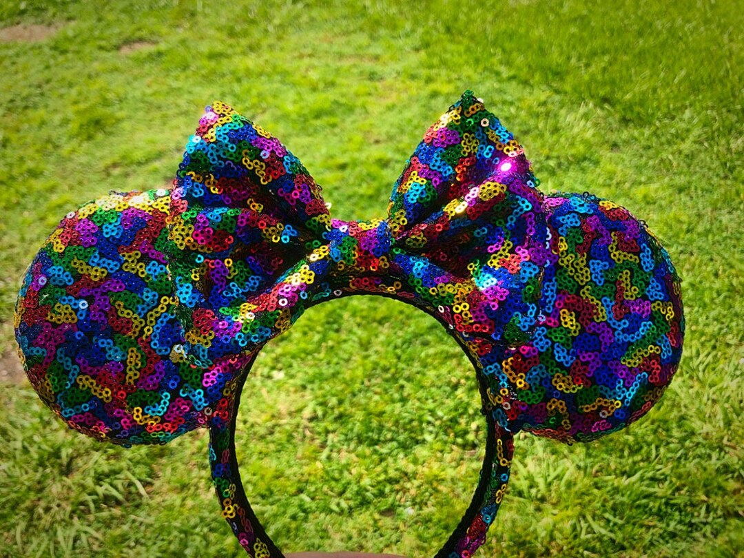 Confetti Minnie Mouse Ears Colorful Ears Minnie Mouse Ears Handmade ...