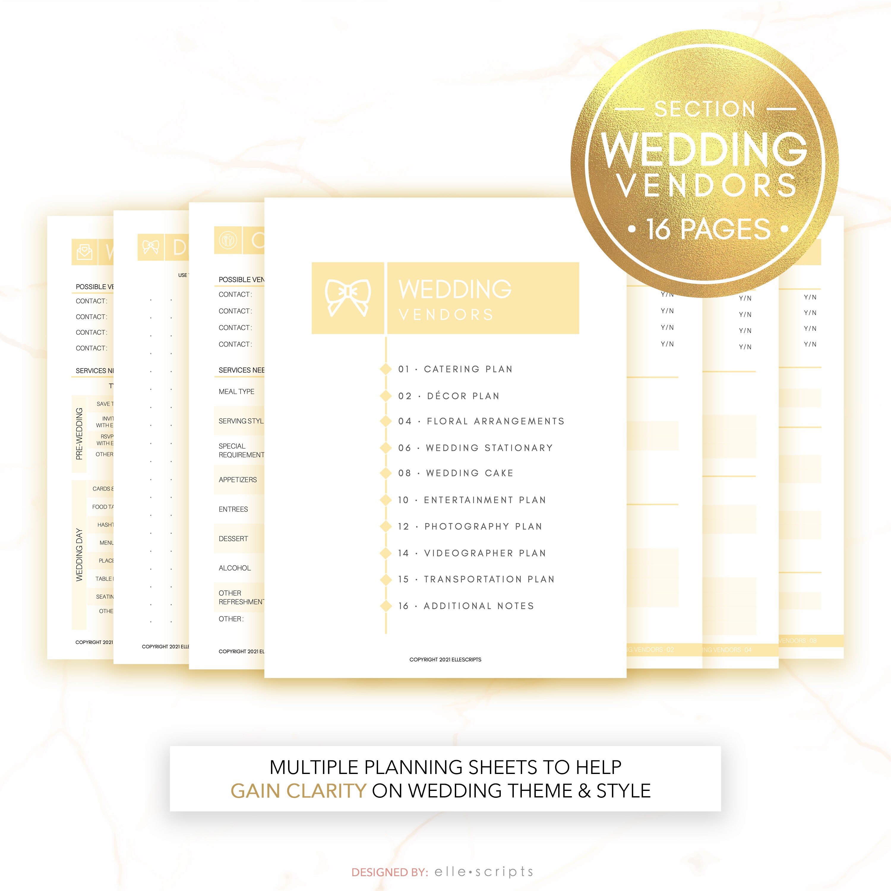 Wedding Planner Printable PDF Instant Download Wedding Etsy