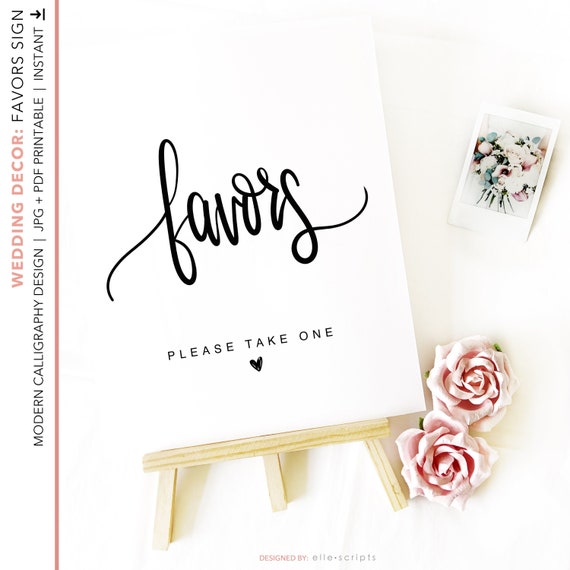 Favors Wedding Sign Printable Template Favours Wedding Sign | Etsy