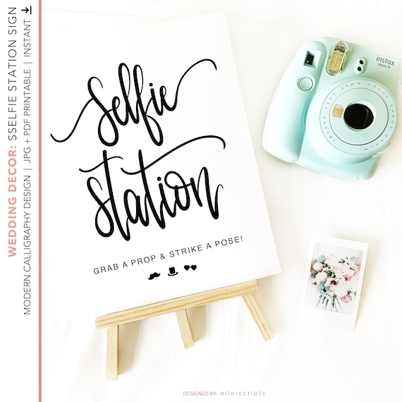 Selfie Station Sign Printable Selfie Station Wedding Sign | Etsy