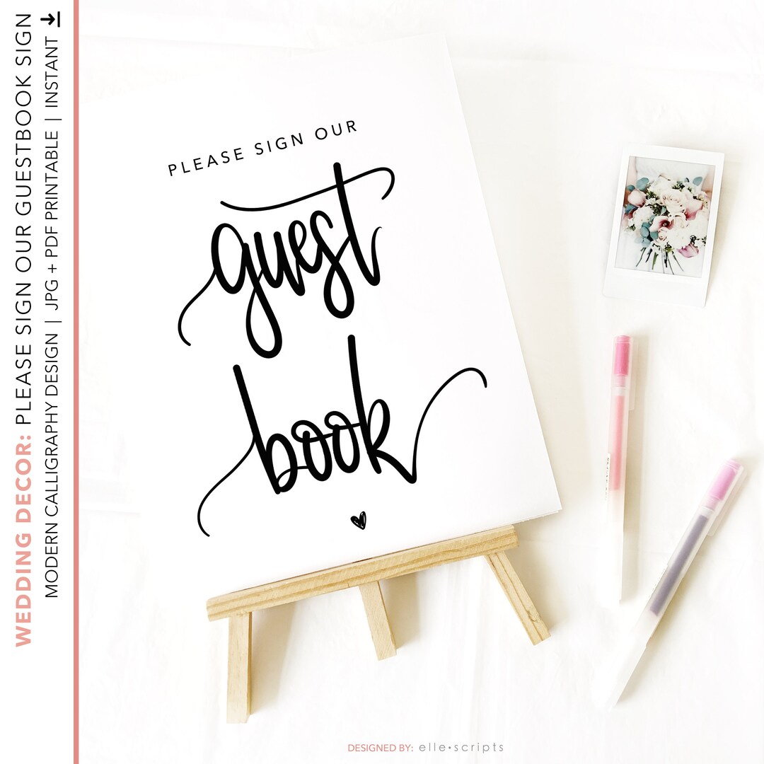 Please Sign Our Guest Book Sign Printable, Wedding Guest Book Printable ...