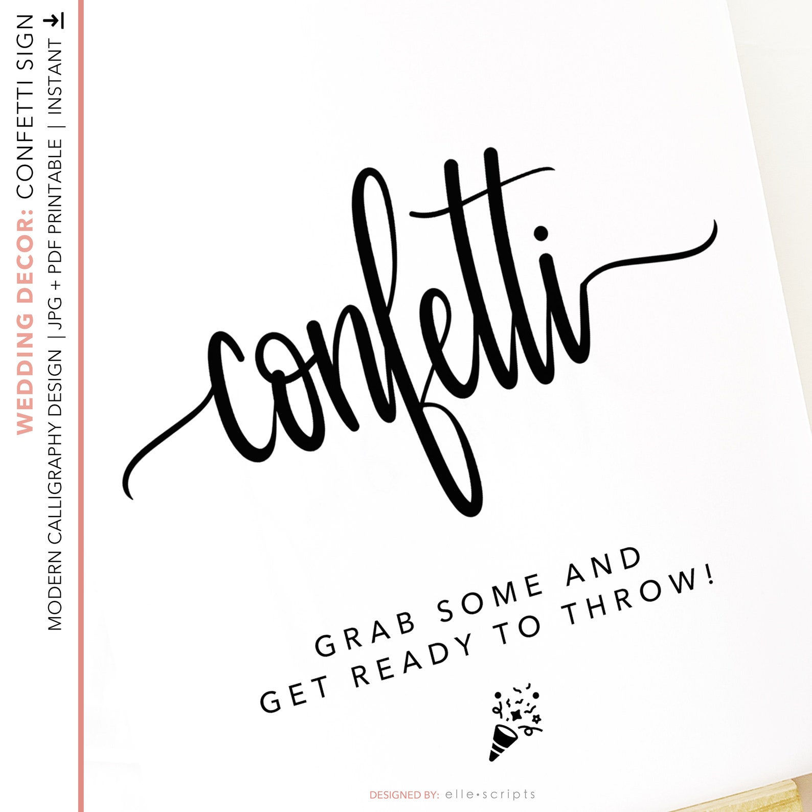 Confetti Wedding Sign Printable Template, Wedding Décor, Printable ...