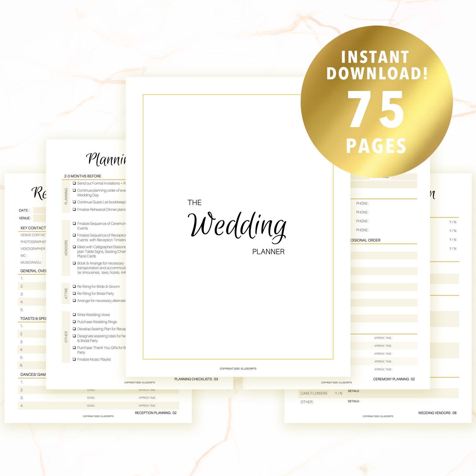Wedding Planner Printable | PDF Instant Download | Wedding Planning ...