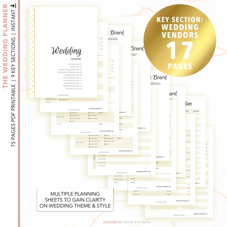 Wedding Planner Printable PDF Instant Download Wedding Planning Book ...