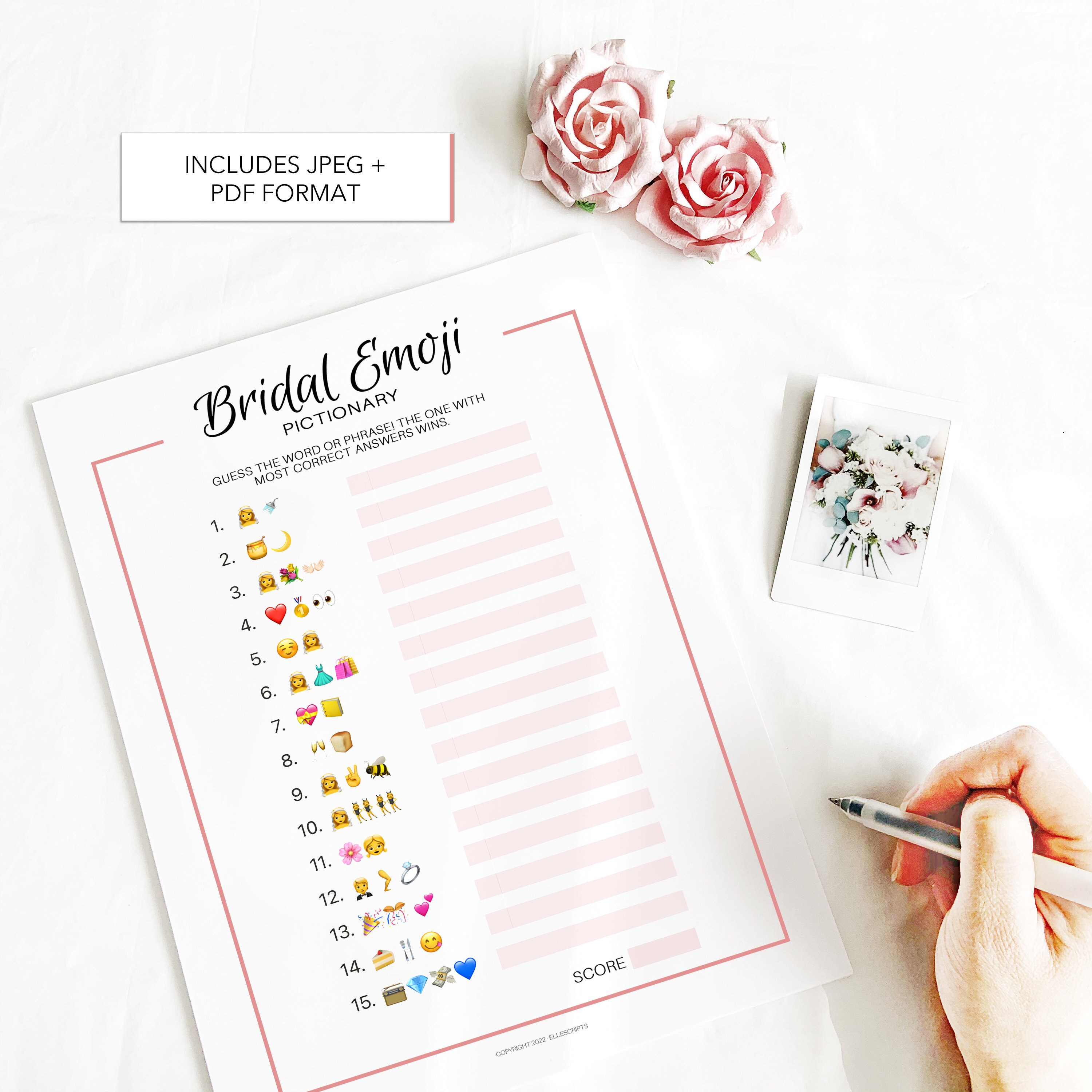 Bridal Emoji Pictionary Wedding Party Game Printable, Bridal Shower ...