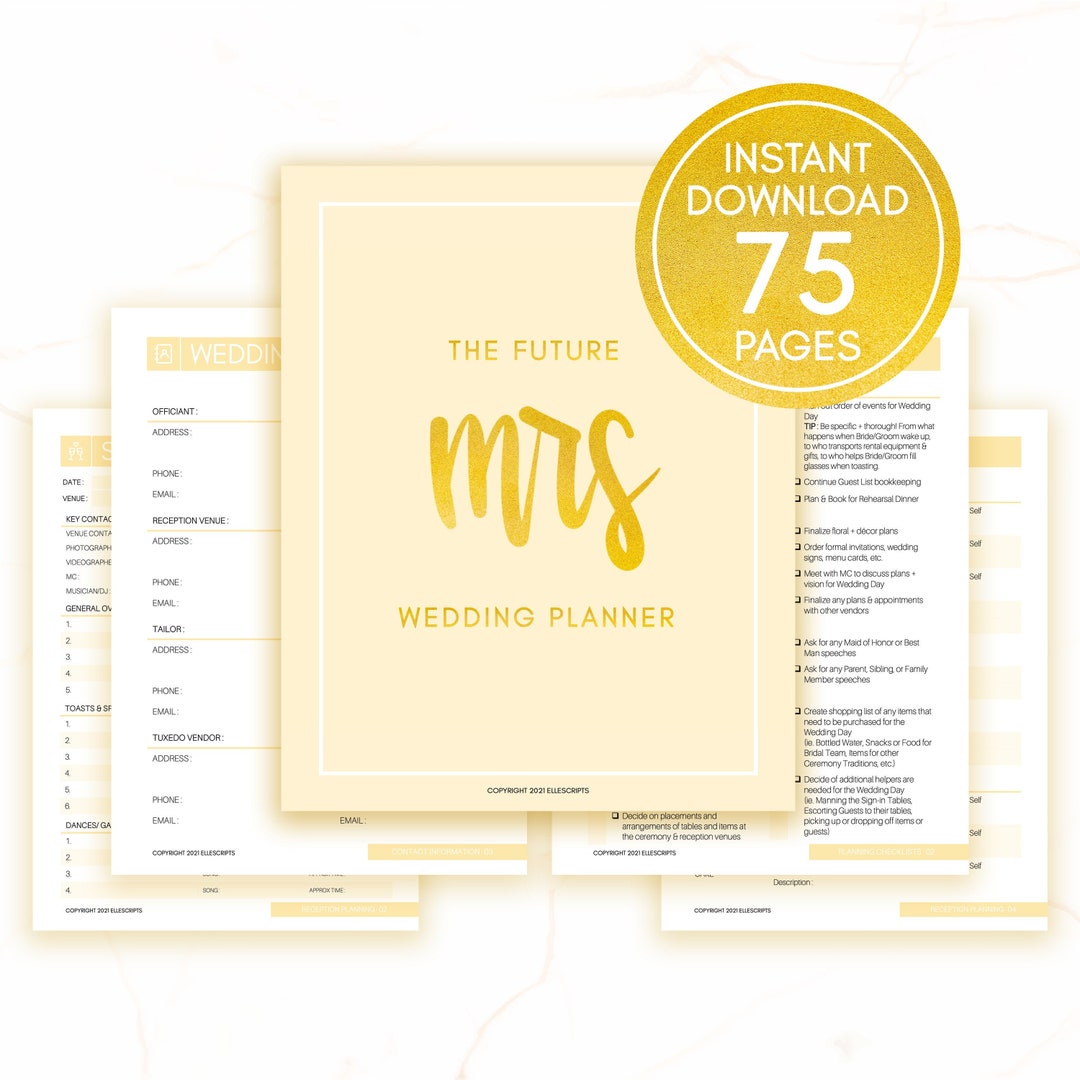Wedding Planner Printable | PDF Instant Download | Wedding Planning ...