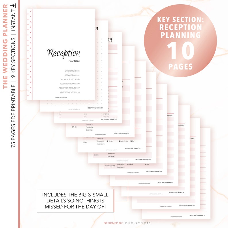 Wedding Planner Printable Template PDF. Wedding Book. Wedding | Etsy