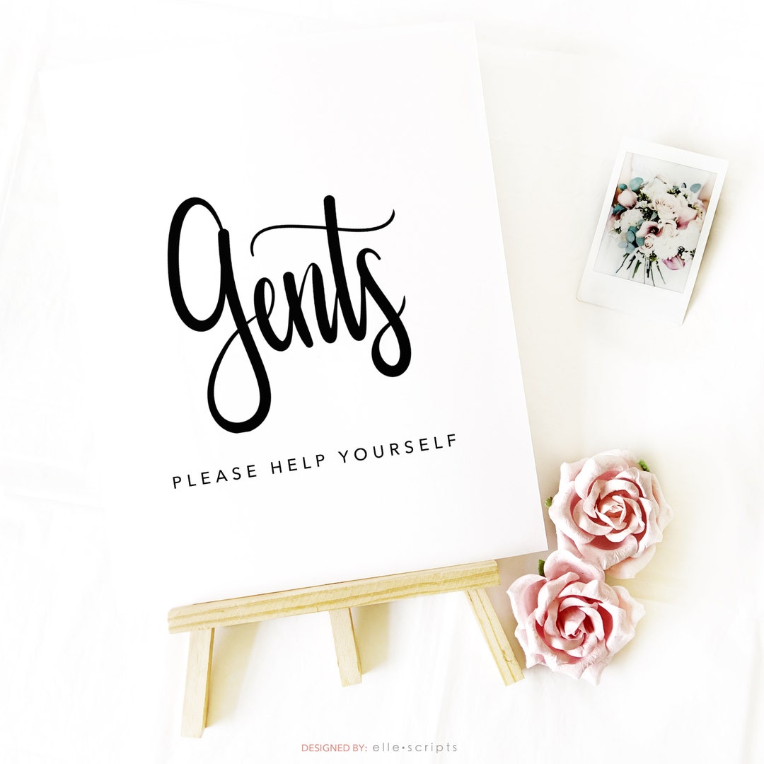 Gents Wedding Sign Printable Template, Wedding Décor, Printable Wedding ...