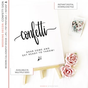 Confetti Wedding Sign Printable Template, Wedding Décor, Printable ...