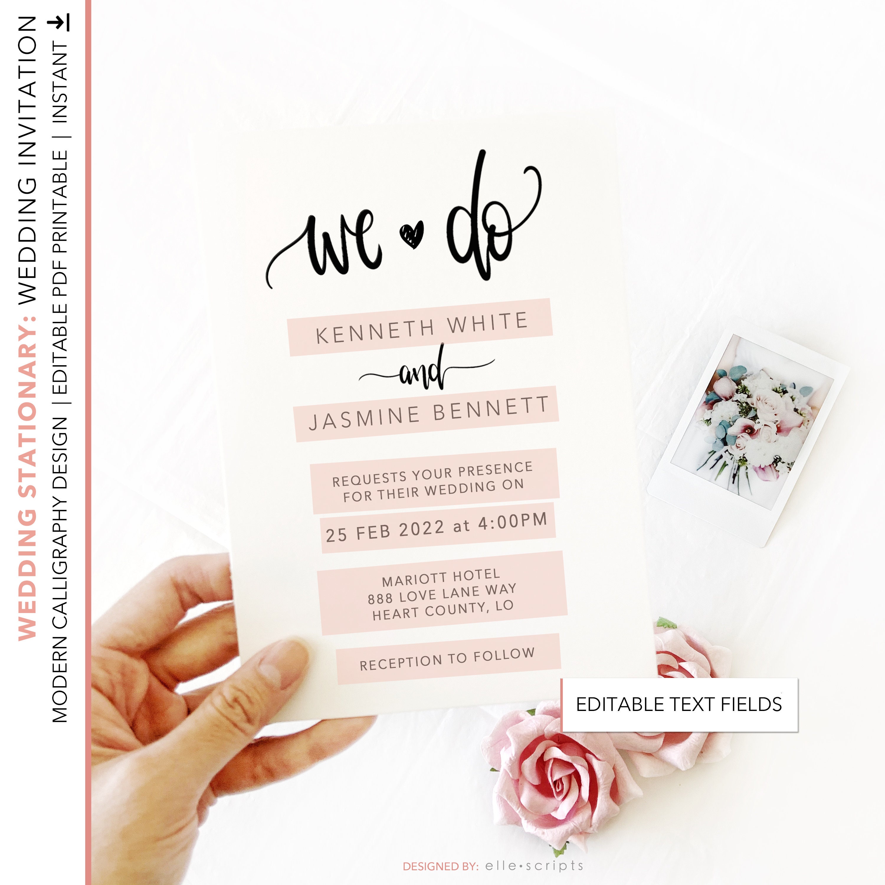 Wedding Invitation Printable Template Editable PDF Digital - Etsy