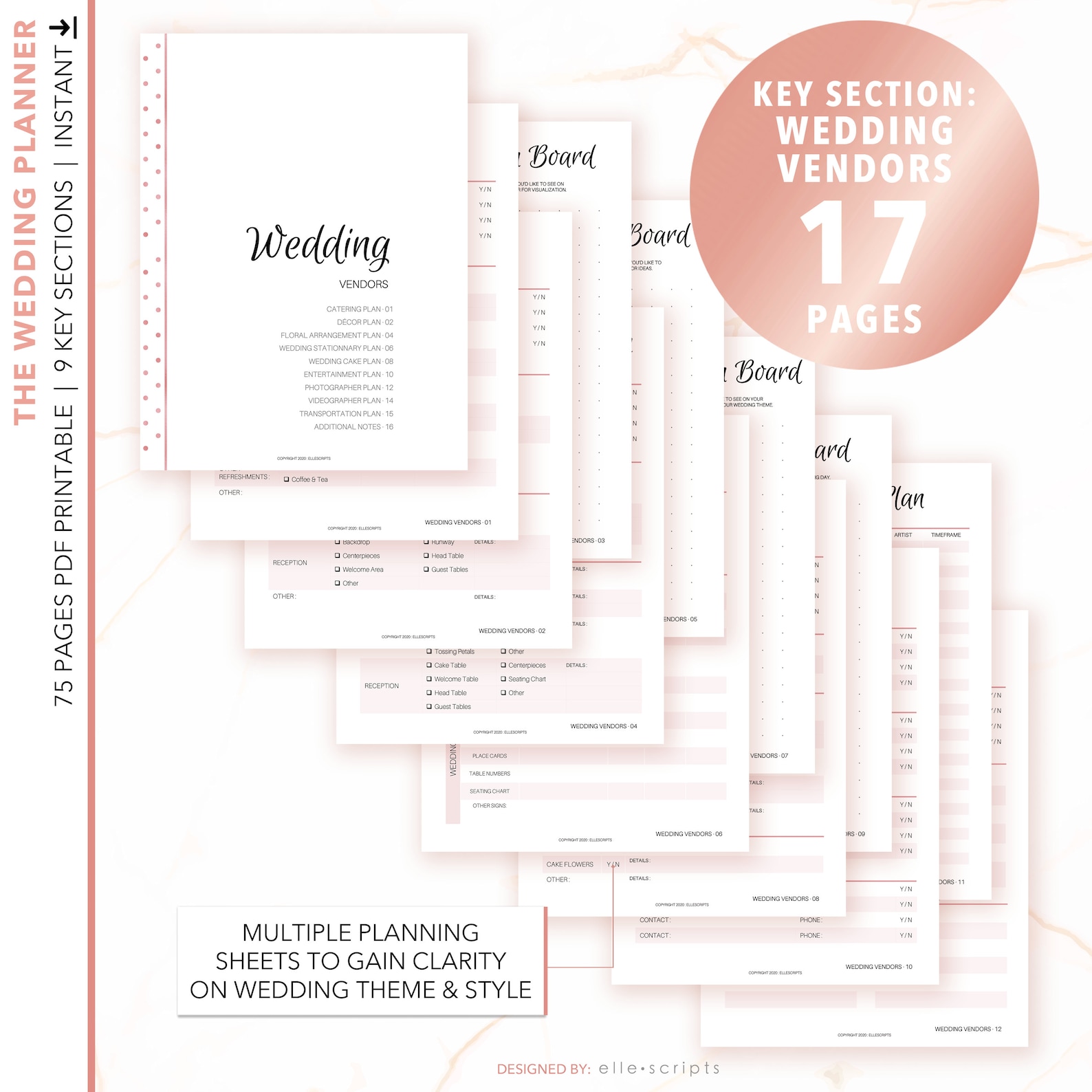 Wedding Planner Printable | PDF Instant Download | Wedding Planning ...