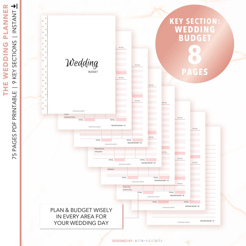 Wedding Planner Printable Template PDF. Wedding Book. Wedding | Etsy