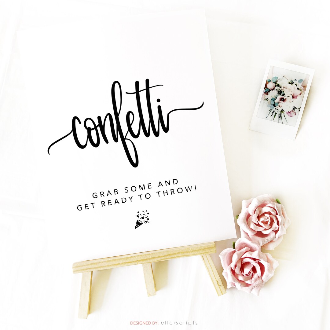 Confetti Wedding Sign Printable Template, Wedding Décor, Printable ...