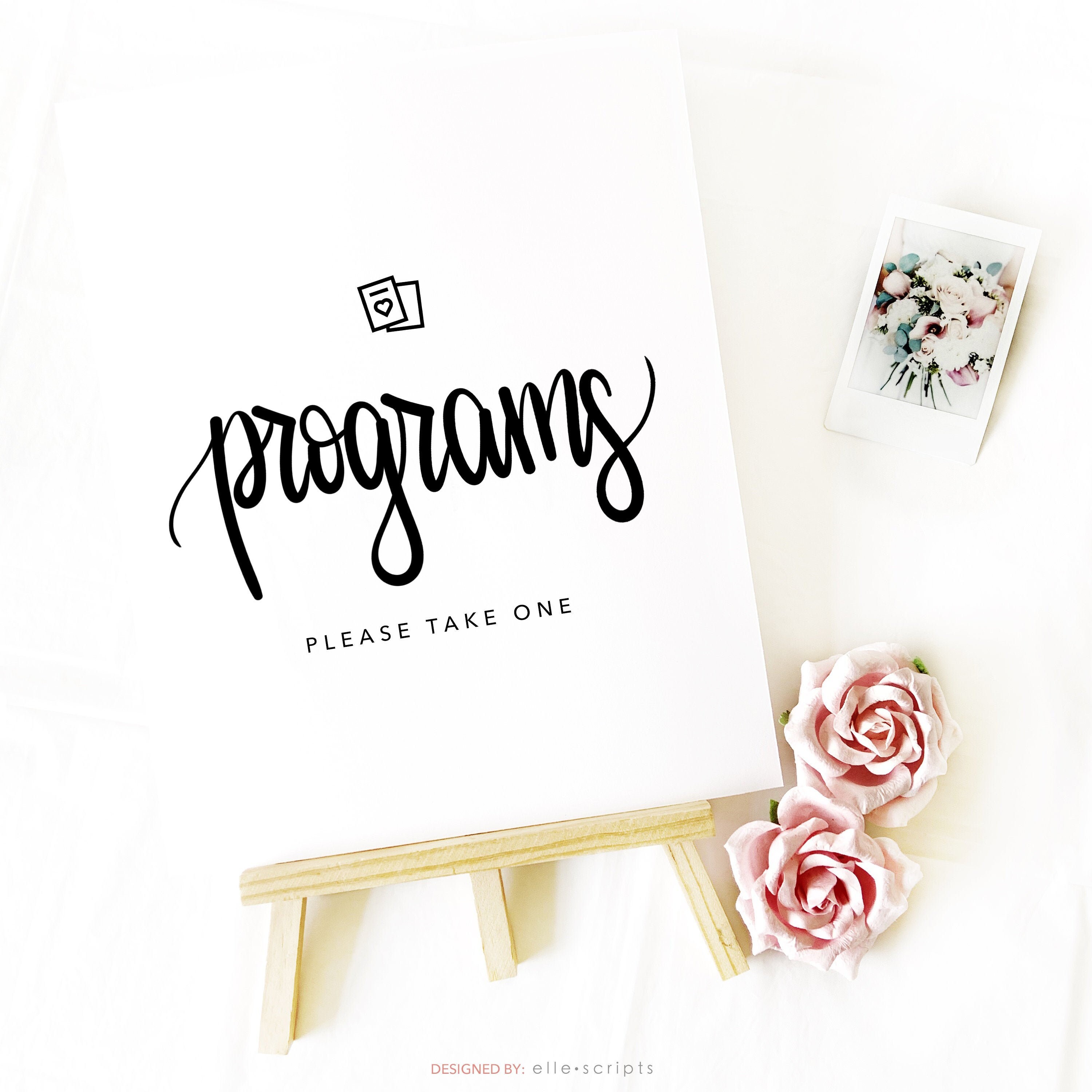 Programs Please Take One Wedding Sign Printable Template, Wedding Décor ...
