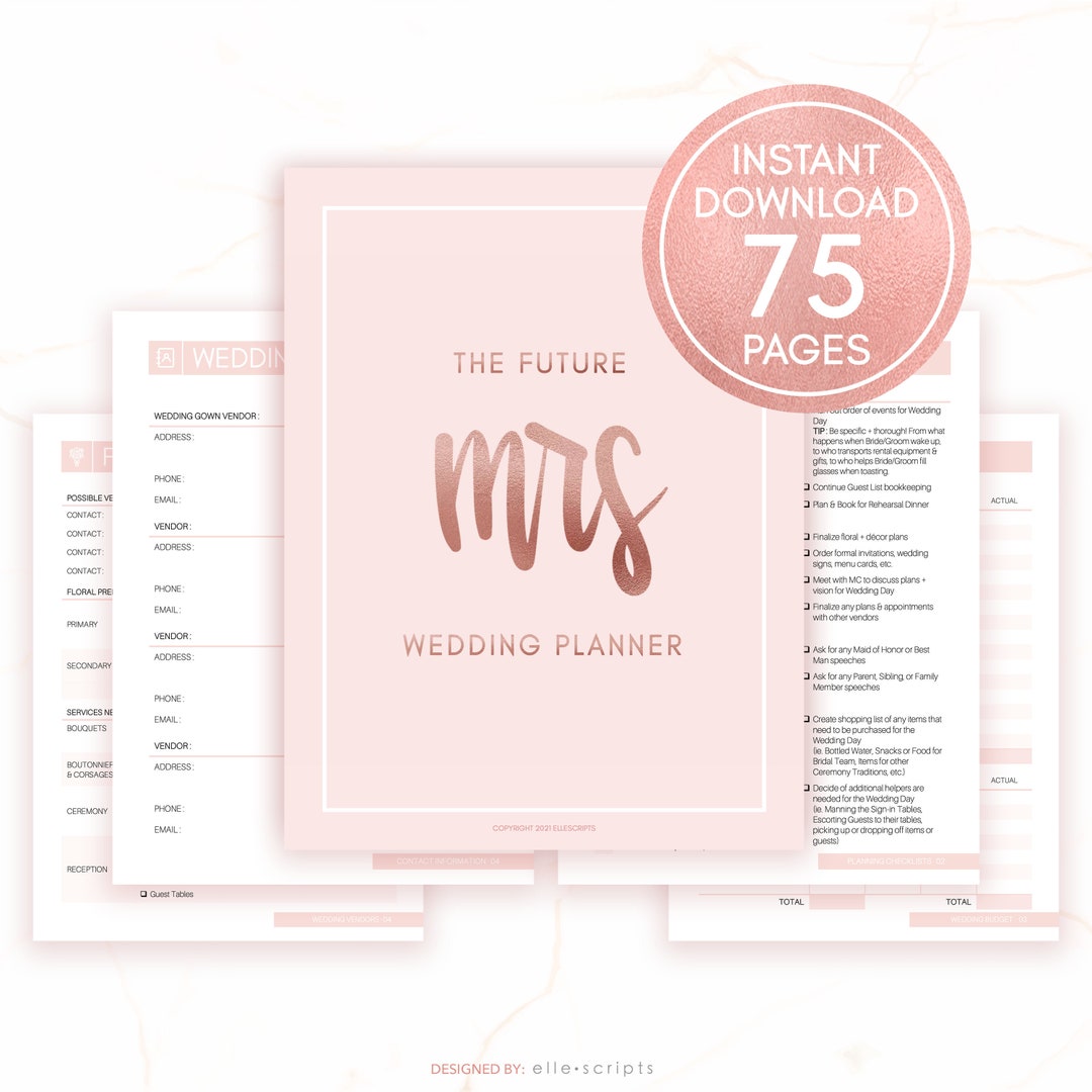 Wedding Planner Printable | PDF Instant Download | Wedding Planning ...