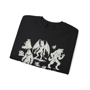 Cryptozoology Sweatshirt Werewolf Wendigo Cryptid Jersey Devil ...