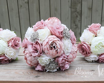 Dusty rose bouquet | Etsy