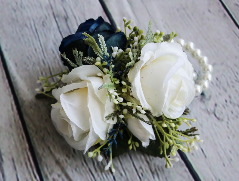 Wedding Bouquet Dusty Rose Mauve and Navy Bridal Bouquet - Etsy