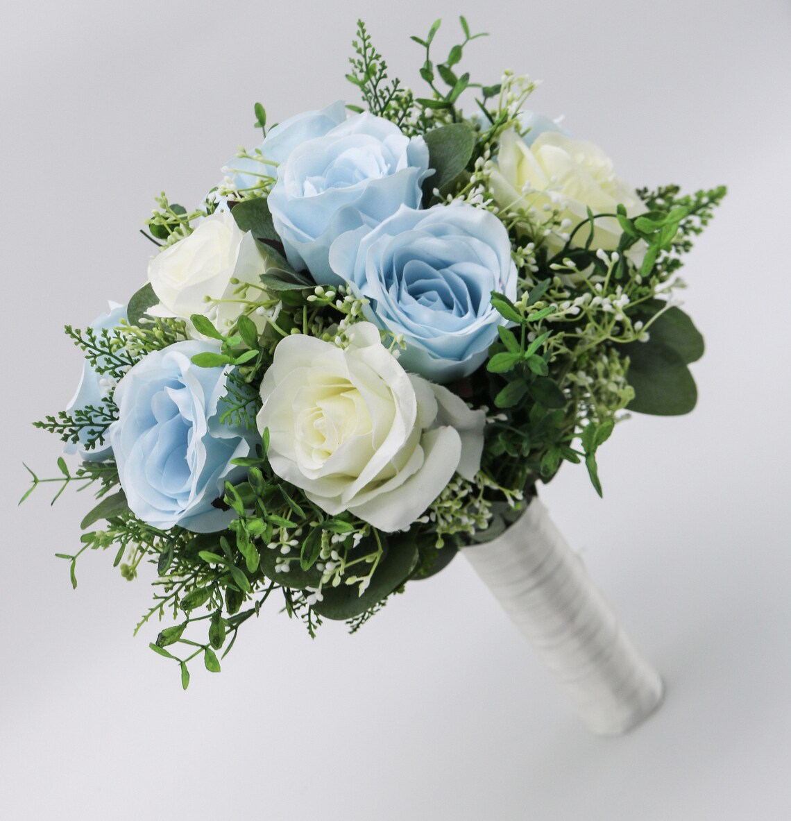 Light Blue & Ivory Wedding Bouquet Blue Bridal Bouquet - Etsy