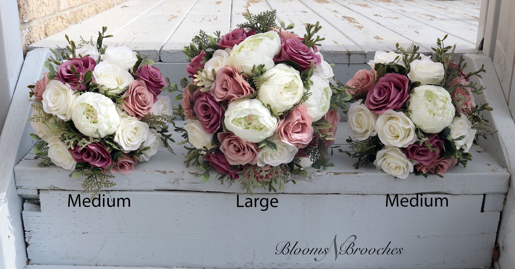 Dusty Rose Mauve and Ivory Wedding Bouquet Quartz Wedding | Etsy