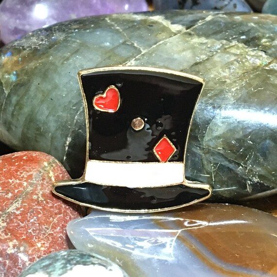 Mad Hatter Top Hat Alice in Wonderland Pin - Etsy