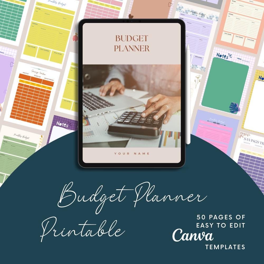 Budget Planner Printable, Online Planner, Editable Canva Template ...